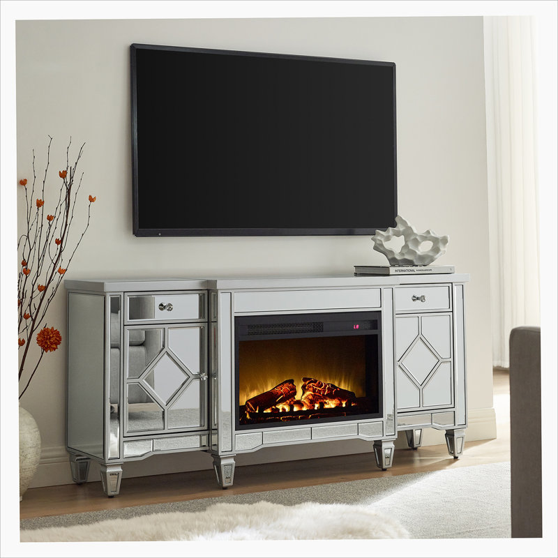 TV Stand Flash silver combination TV fireplace cabinet